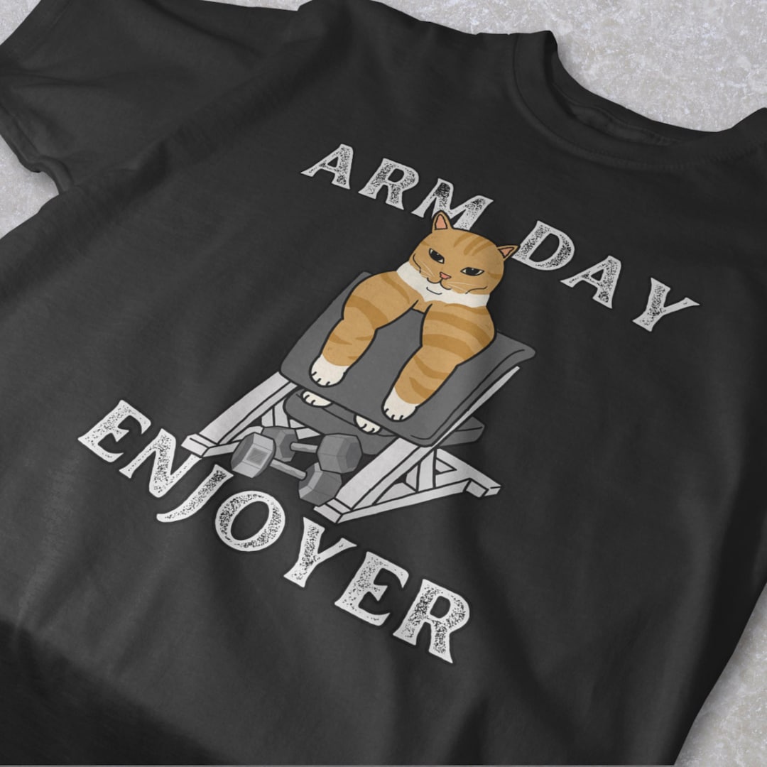 Preacher Curl Cat Meme Unisex T-shirt, Funny Gym Meme T-shirt, Workout ...
