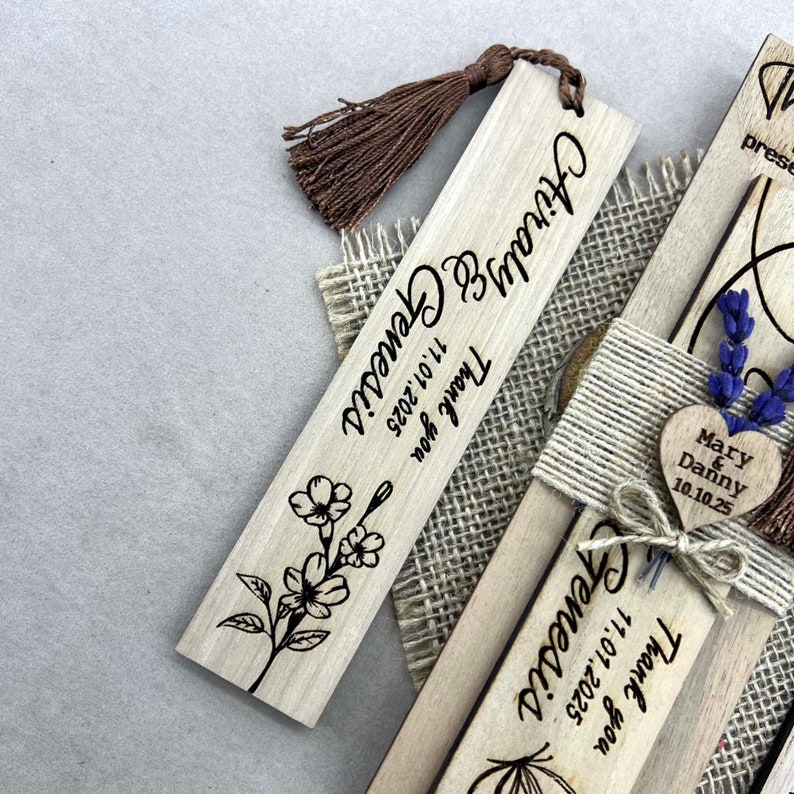 Personalized Wooden Bookmark for Guests,personalized Wooden Bookmark ...