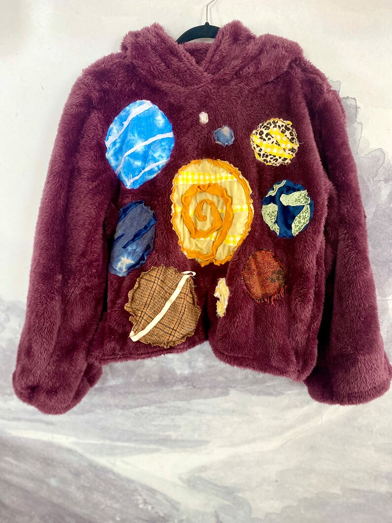 Solar System Patchwork Hoodie/ Reworked Blanket Hoodie/ Science Hoodie ...