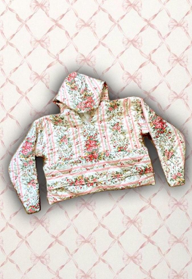 Vintage Upcycled Rose Comforter Jacket Pullover - Etsy