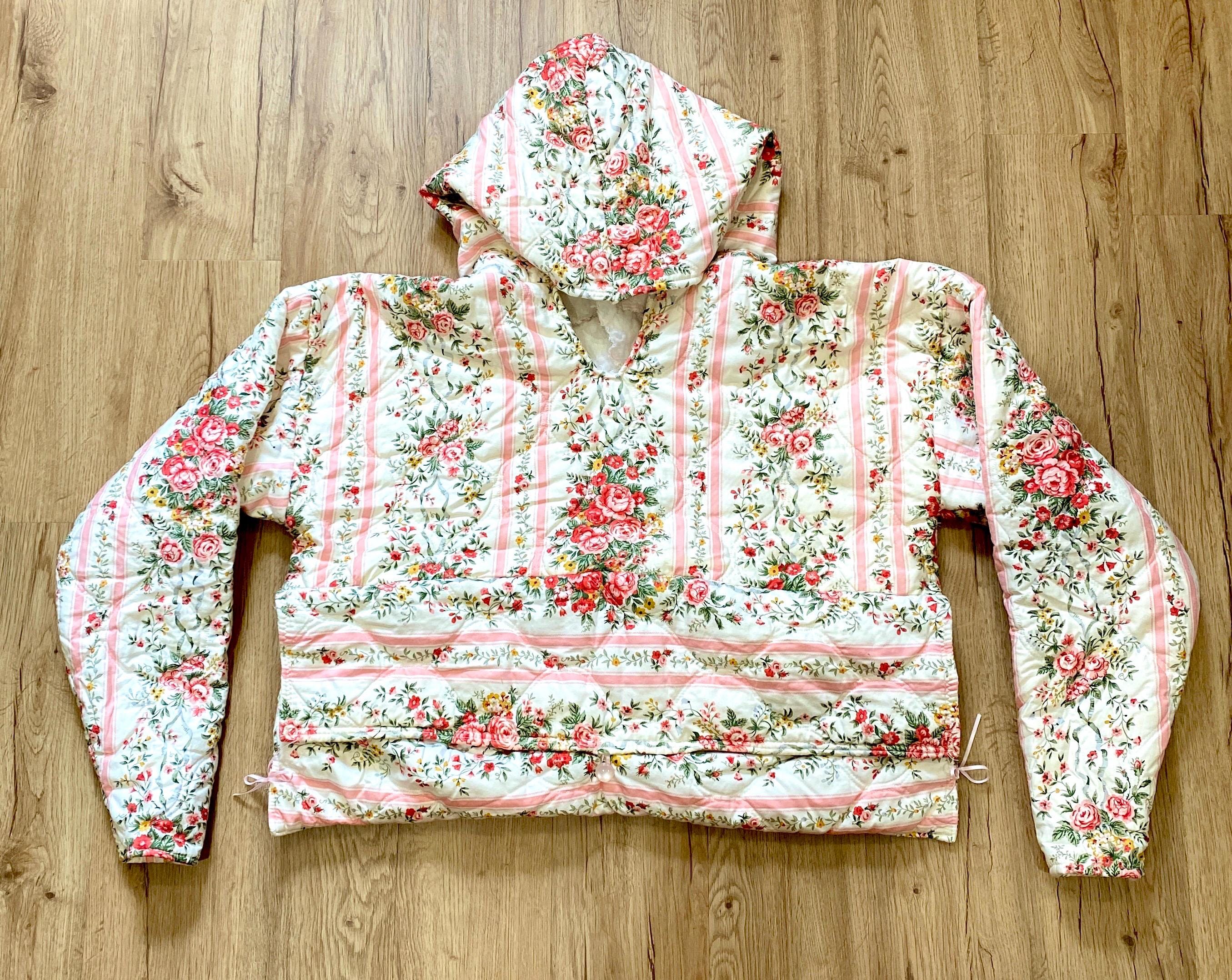 Vintage Upcycled Rose Comforter Jacket Pullover - Etsy