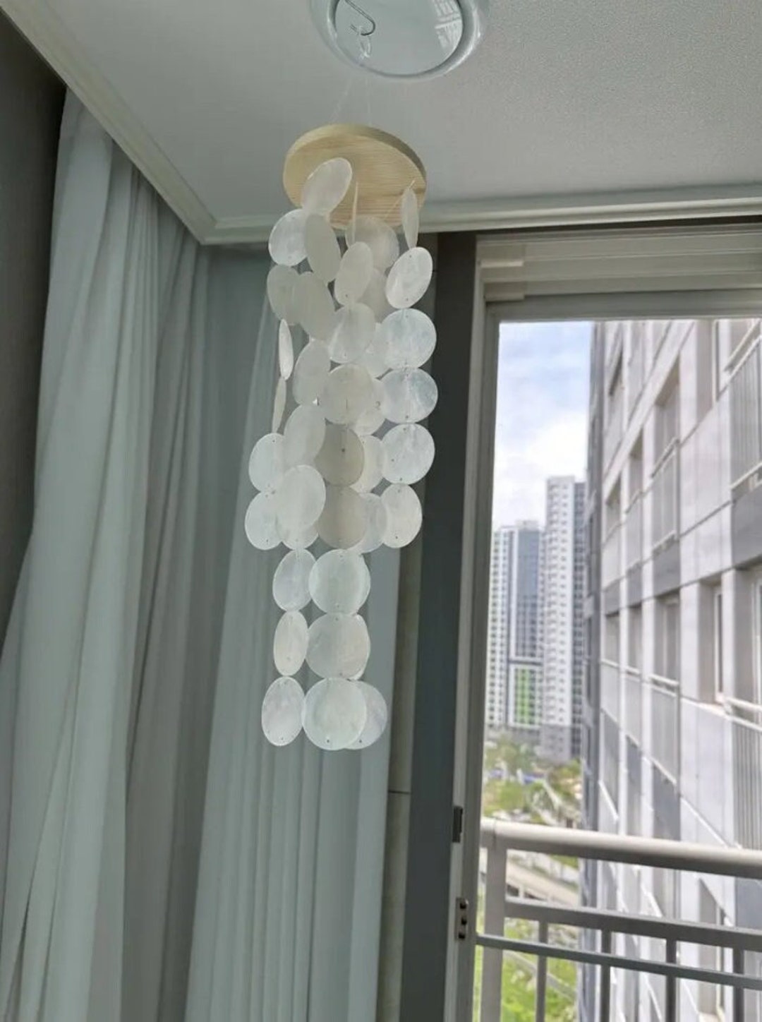 Handcrafted Seashell Wind Chime Soothing Sea Shell Melody, for Indoor ...