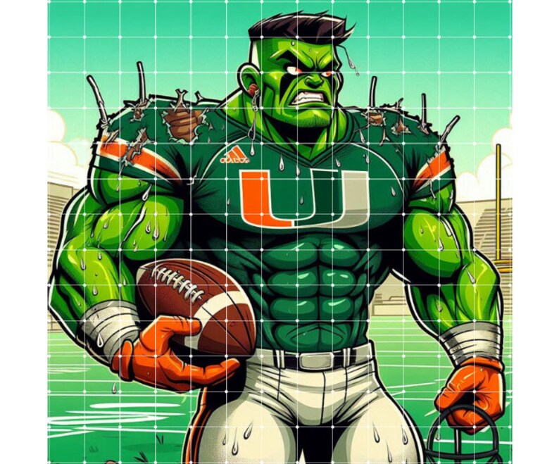 Hurricanes Football Mascot Sublimation Design, Hulk Superhero, Canes ...