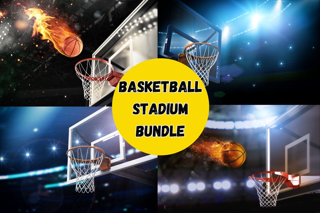 Basketball Stadium Background Bundle, Basketball Goal Backdrop ...