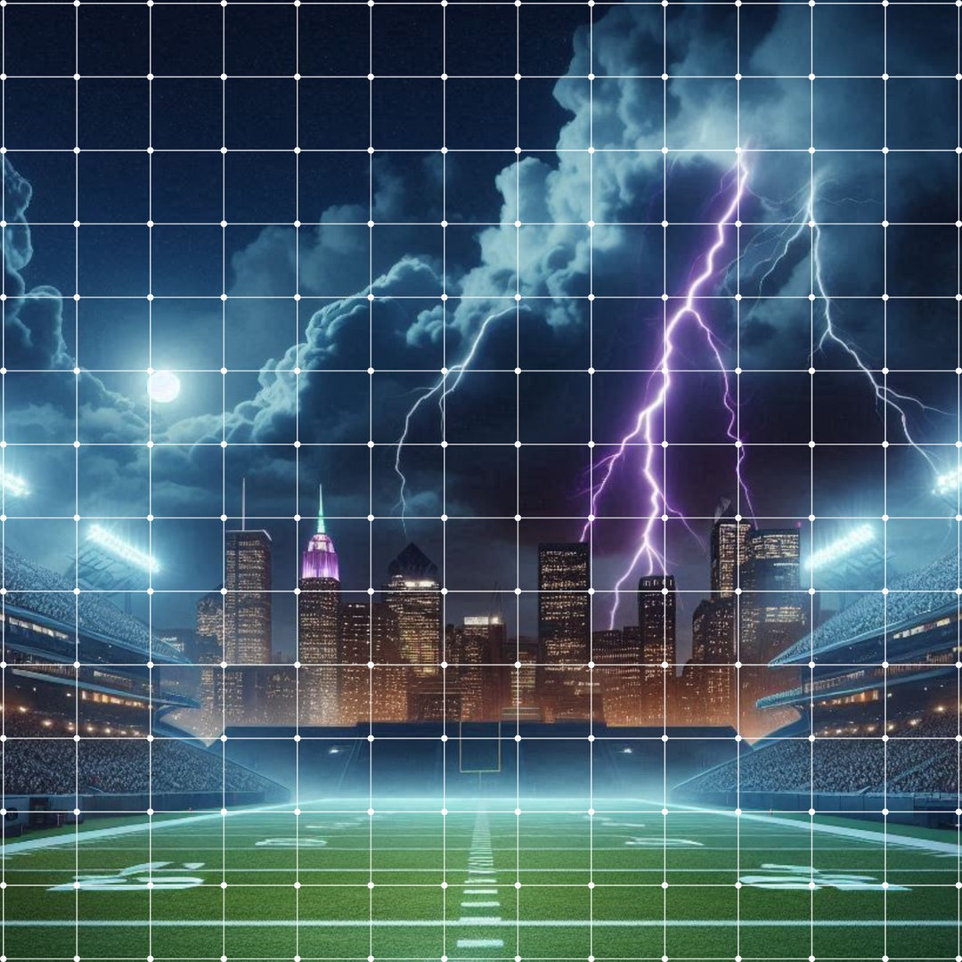 Football Stadium Background With Thunder and Lightning, Digital ...