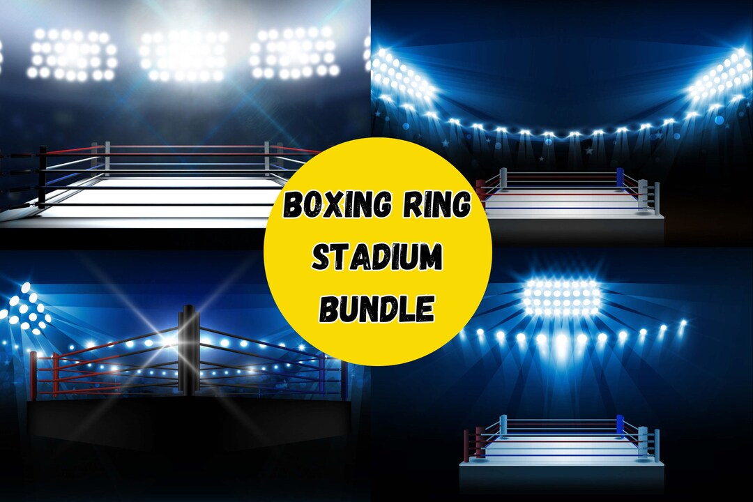 Boxing Arena Backdrop, Boxing Ring Background With Lights, Boxing Arena ...