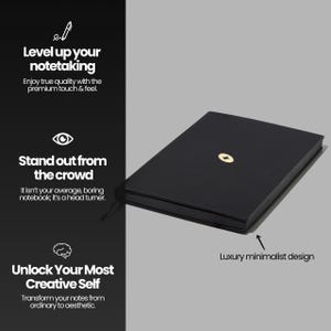 Black Paper Notebook A5 | Luxury Hardback Journal | All Black Notebook ...