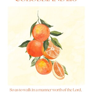 Orange Bible Verse Wall Print - Etsy
