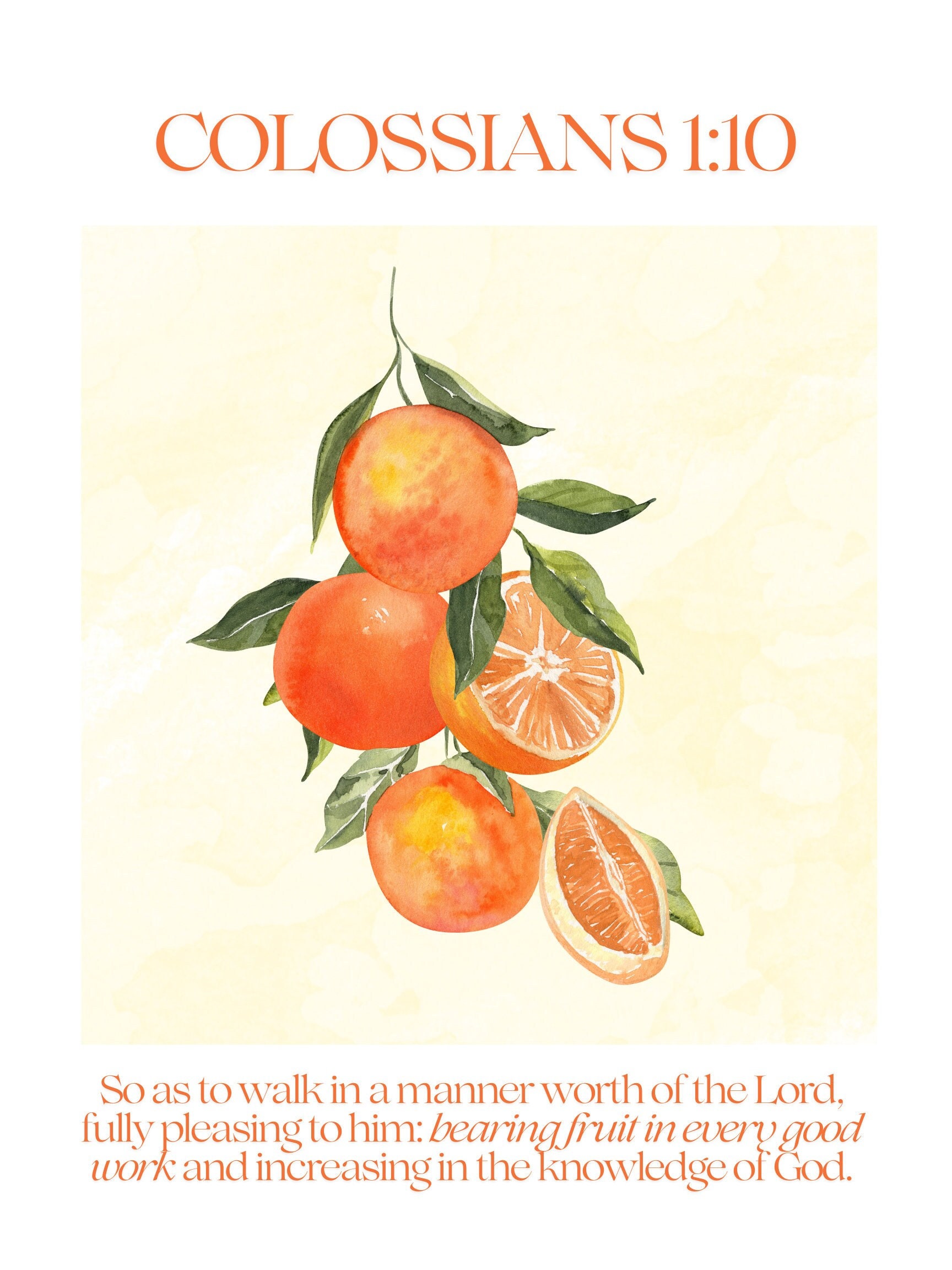 Orange Bible Verse Wall Print - Etsy