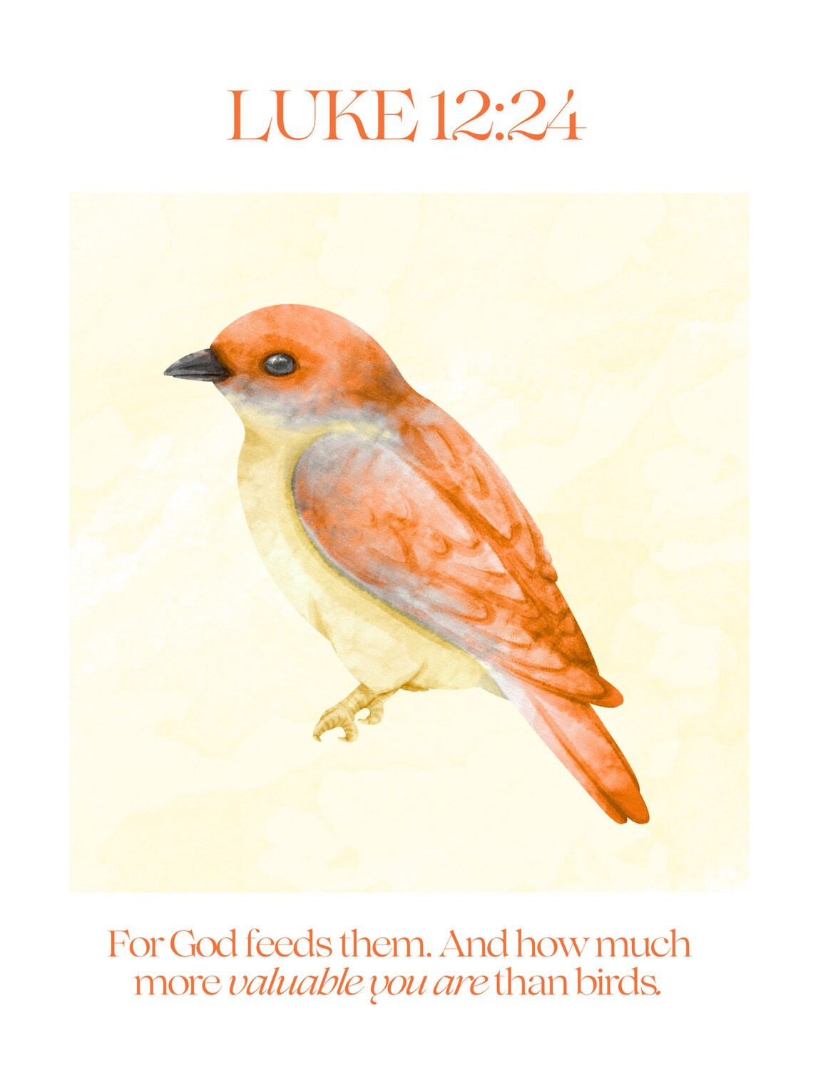 Orange Bible Verse Wall Print - Etsy