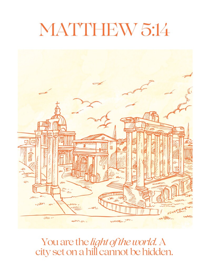 Orange Bible Verse Wall Print - Etsy