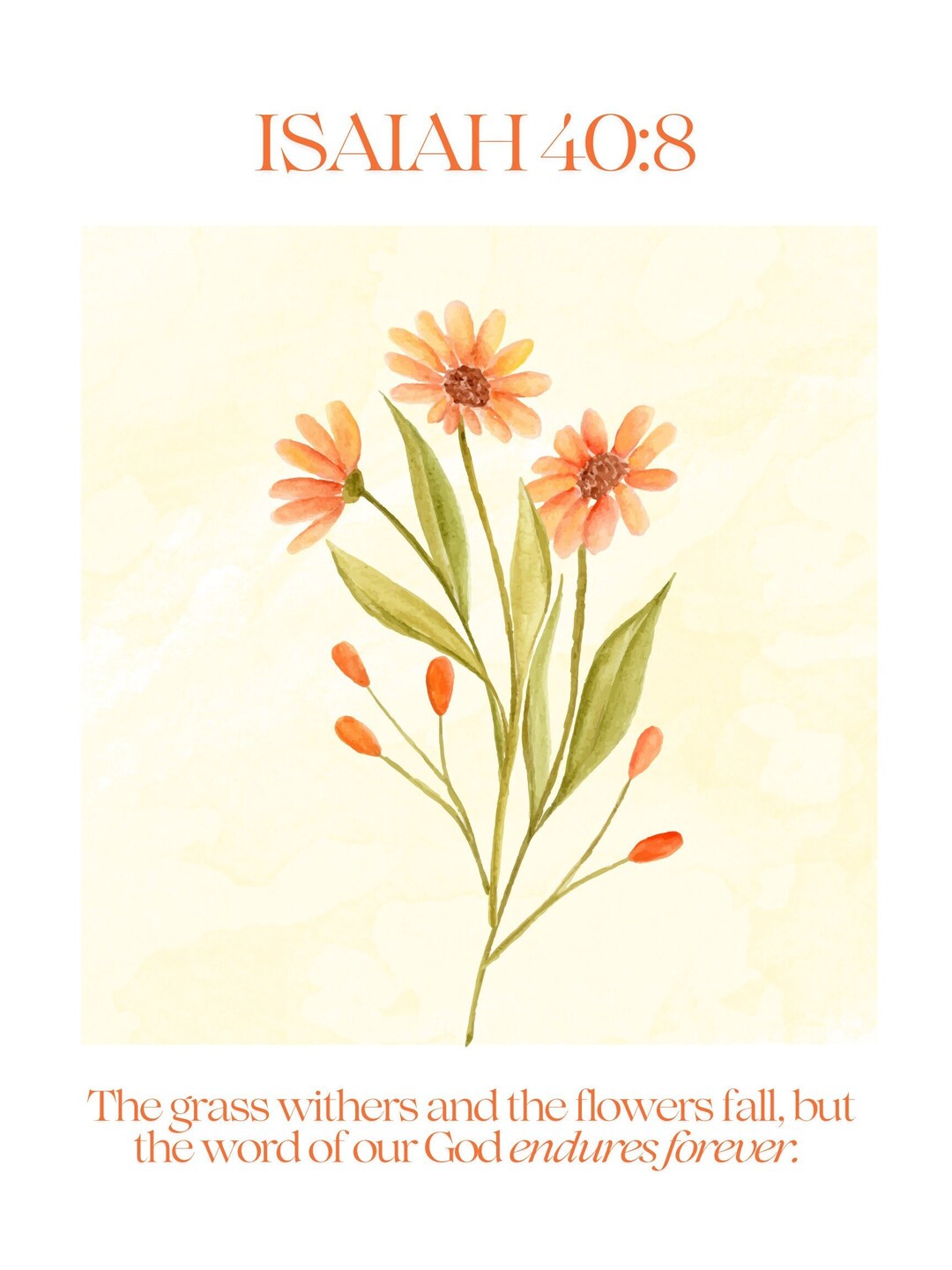 Orange Bible Verse Wall Print - Etsy