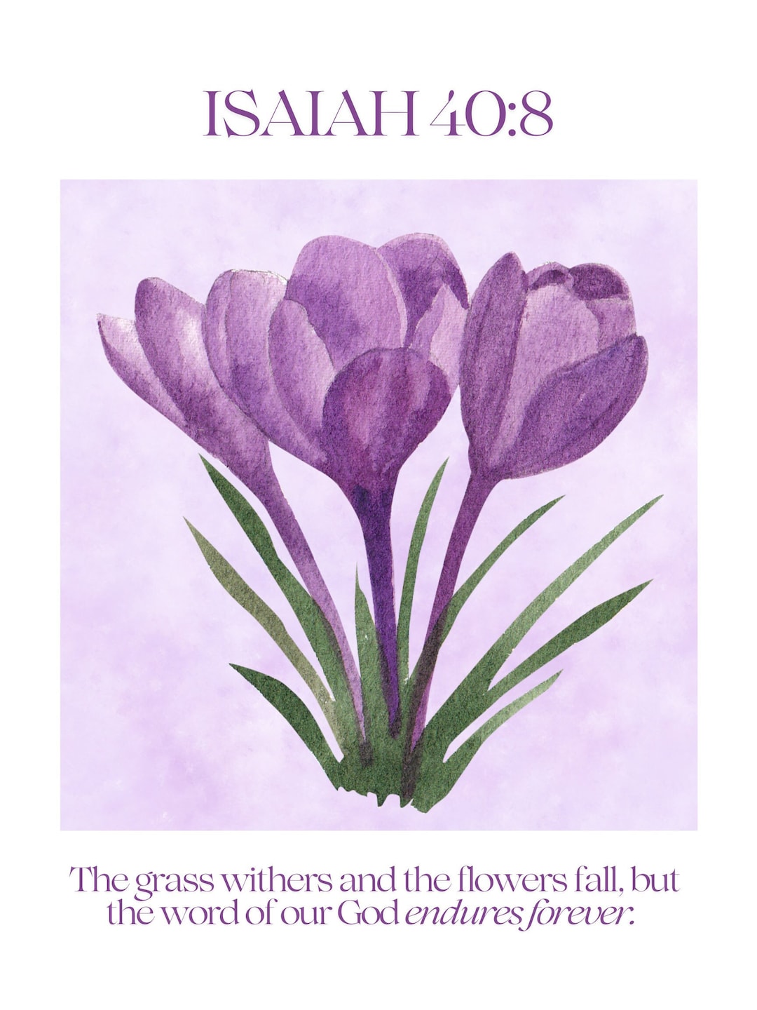 Purple Bible Verse Wall Prints - Etsy