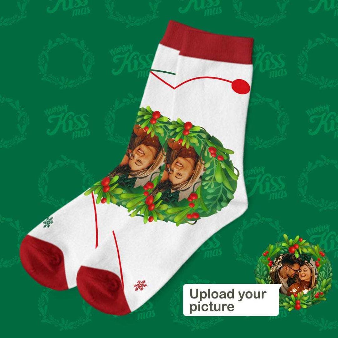 Kissing Under the Mistletoe Socks Photo Socks Gifts for Lover - Etsy