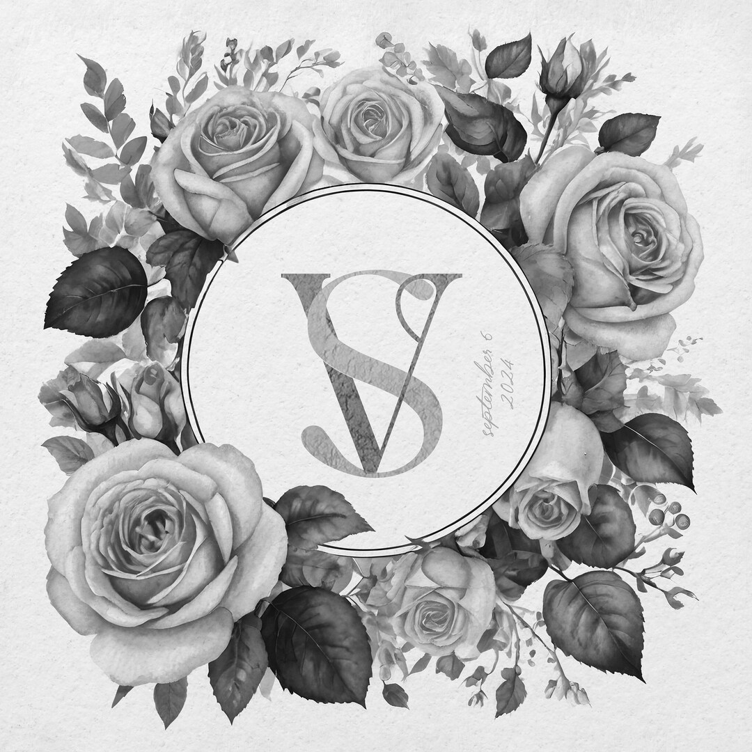 Custom Monogram Wedding Crest | Frame | Black & White or Color ...