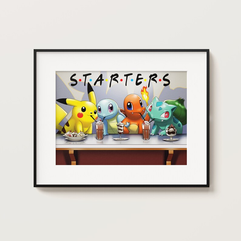 Pokemon Poster Starters Friends, Poster Pokemon Starters, Pikachu ...