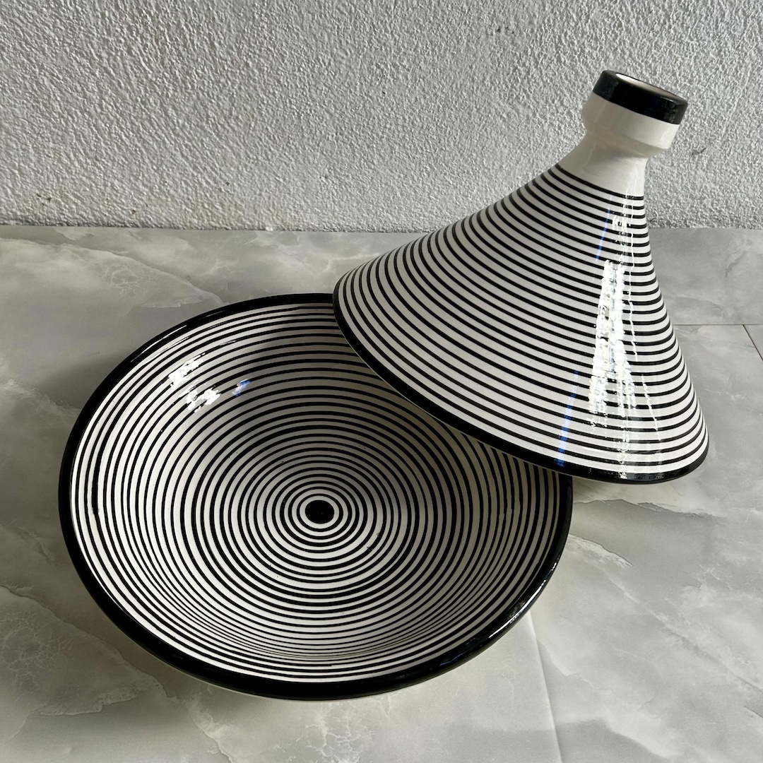 Minimalist Ceramic Tagine, Handmade & Handpainted Moroccan Tajine ...