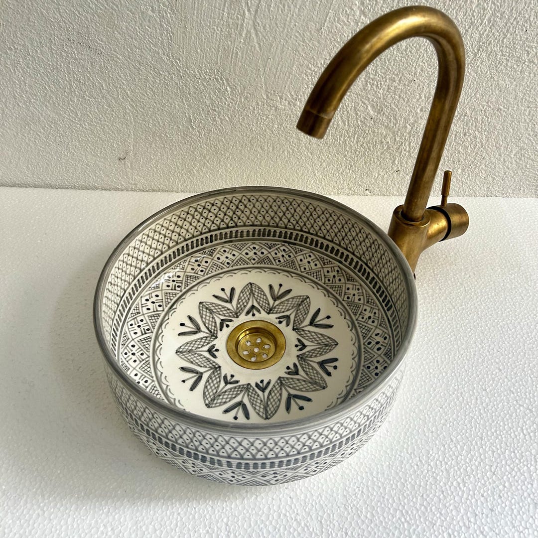 Gray Vessel Sinks for Bathroom, Handcrafted Sink - Custommade Ceramic ...