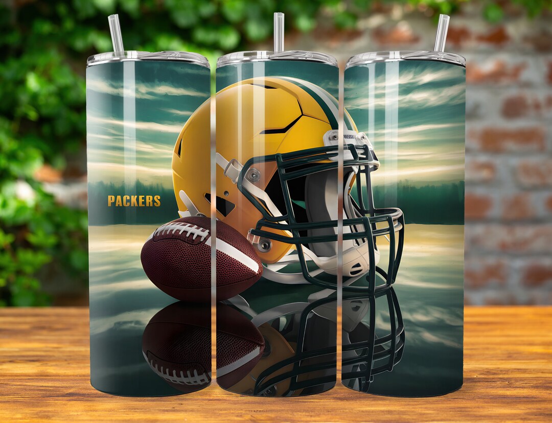 Green Bay 20oz Skinny Tumbler Wrap PNG, Sport 20oz Tumbler PNG, Mascot ...