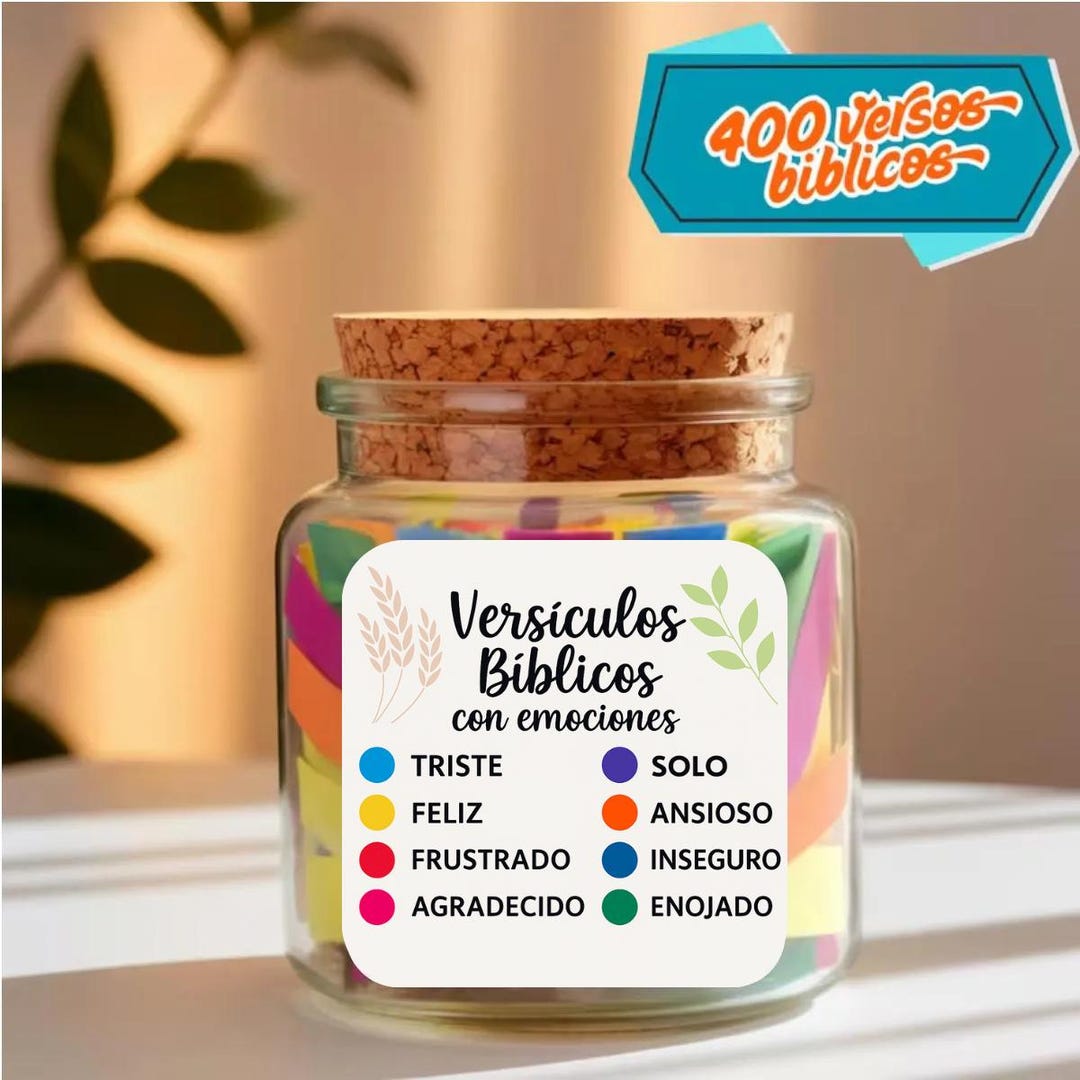 Spanish DIY Color Coded Bible Verse Jar Kit, Read Me When Jar ...