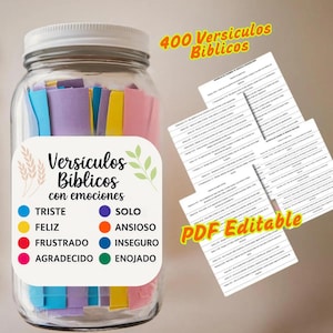 Spanish DIY Color Coded Bible Verse Jar Kit, Read Me When Jar ...