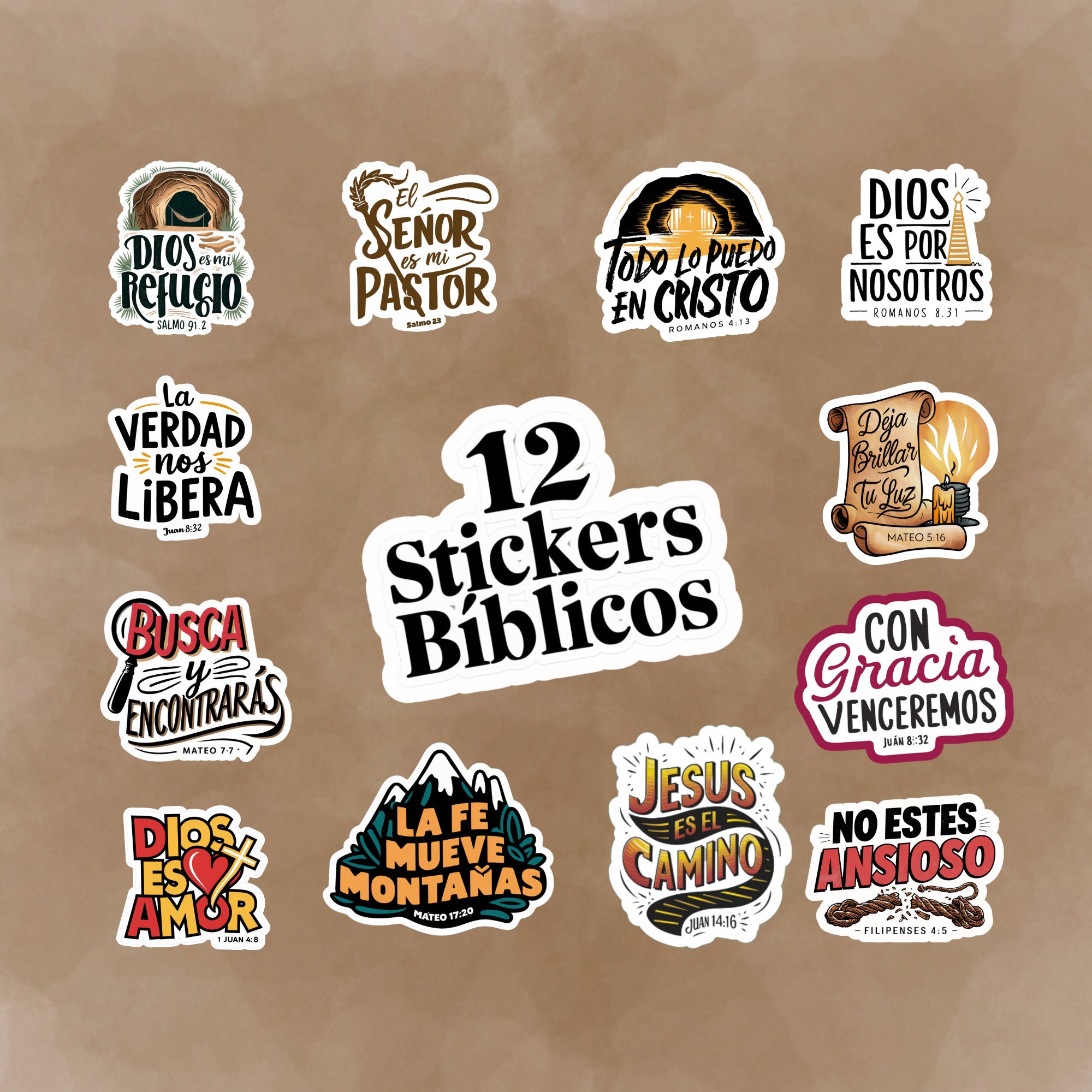 12 Spanish Bible Verses Bundle | Inspirational Sticker Bundle, | Frases ...