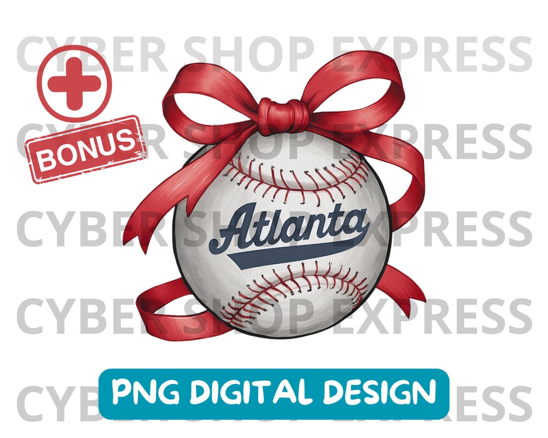 Coquette Atlanta Baseball PNG and Bows Georgia Game Day Sidelines Era ...