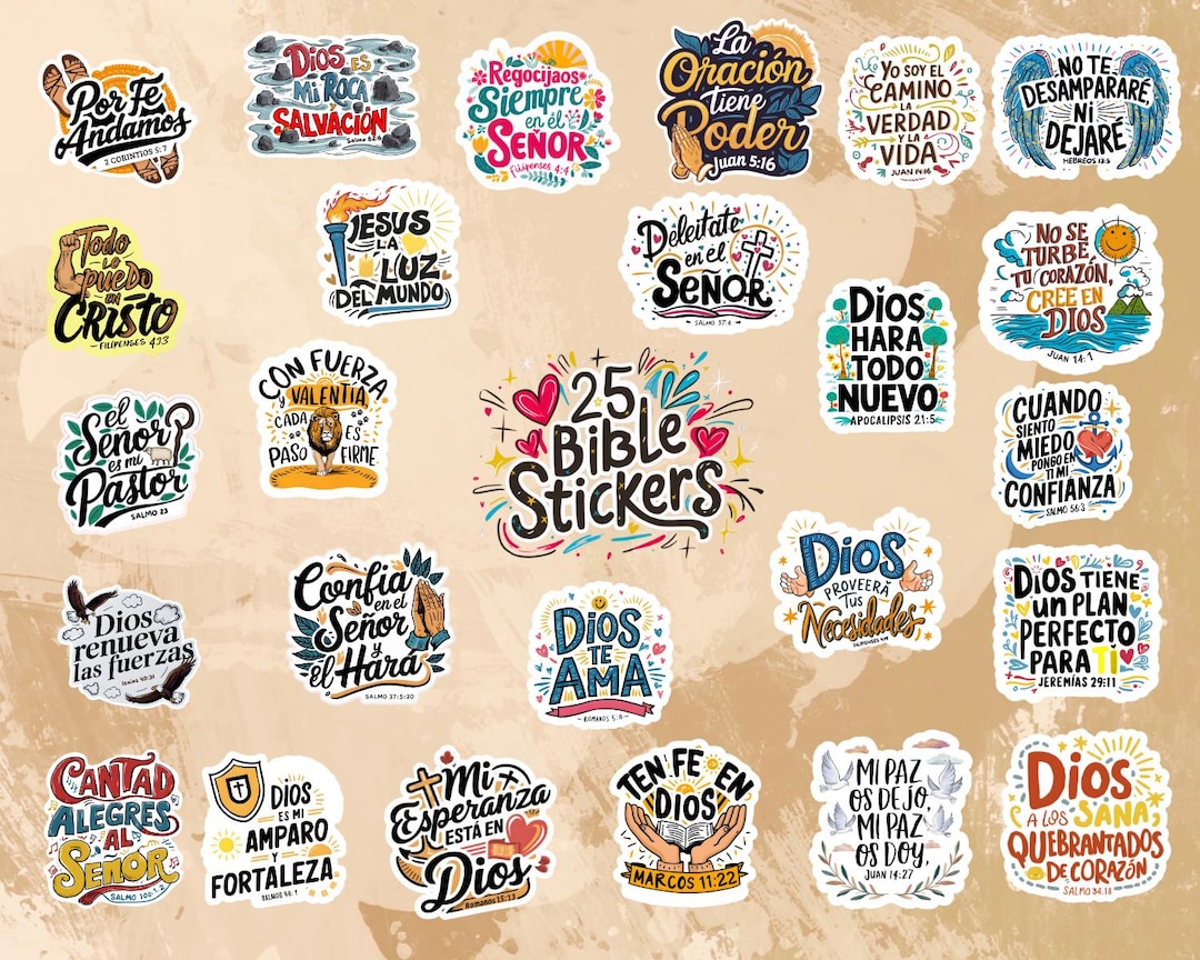 25 Spanish Bible Verses Bundle | Inspirational Sticker Bundle, | Frases ...