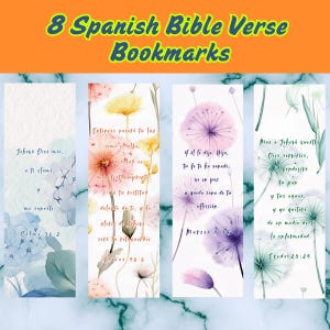 Spanish Bible Verse Bookmarks, Bookmark Set, Printable Bible Verse ...