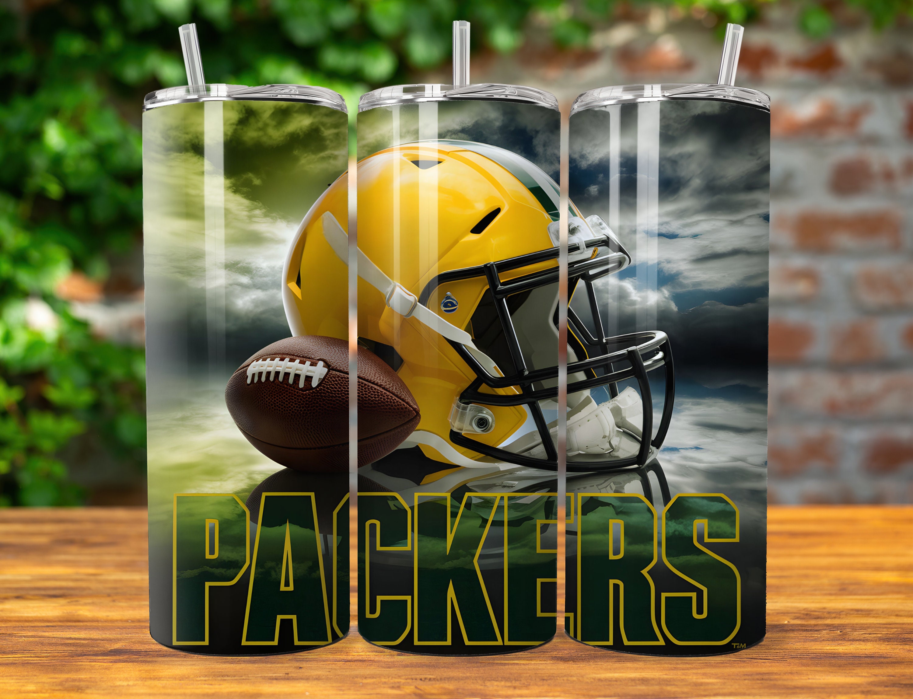 Green Bay 20oz Skinny Tumbler Wrap PNG, Sport 20oz Tumbler PNG, Mascot ...