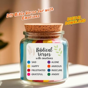 DIY Color Coded Bible Verse Jar Kit, Read Me When Jar, Printable ...