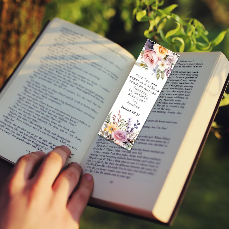 10 Spanish Bible Verse Bookmark Bundle, Printable Floral Bookmark ...