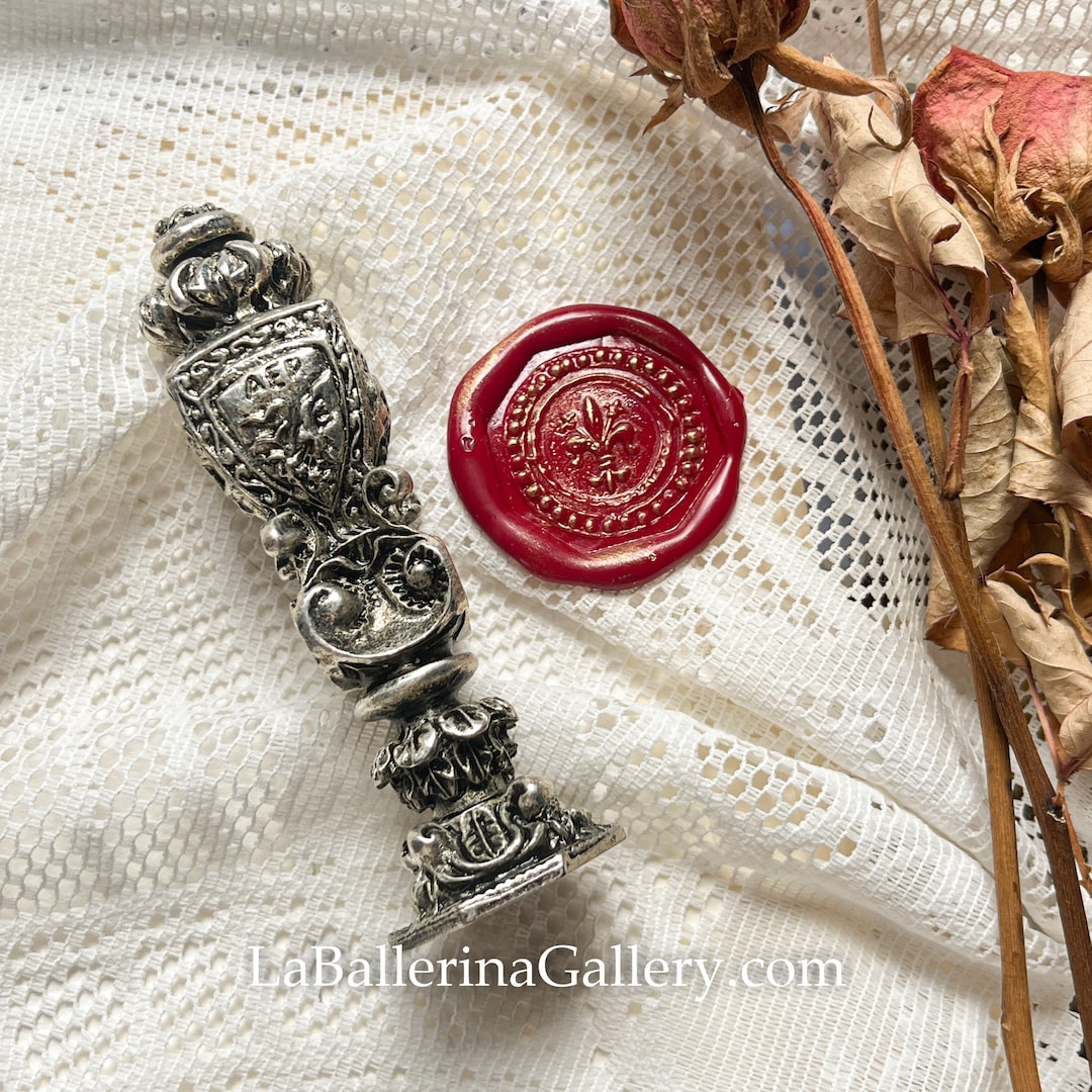 Italian Baroque Seal Wax Stamp Florentine Lilium Alloy Silver-plated ...