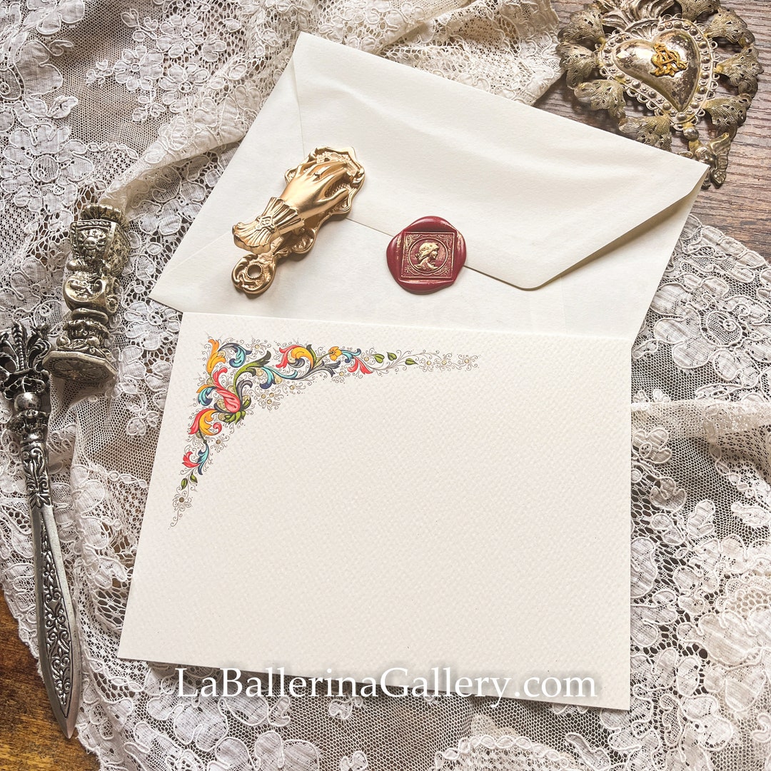 Italian Sheet and Envelope Letter Paper Cards Florentine Traditional ...