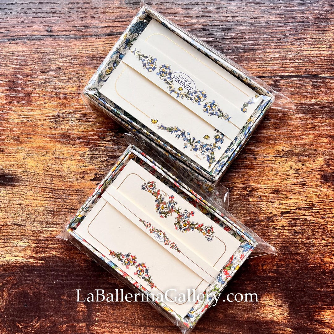 Italian Cards in Gift Box Letter Paper Traditional Pattern Florentine ...