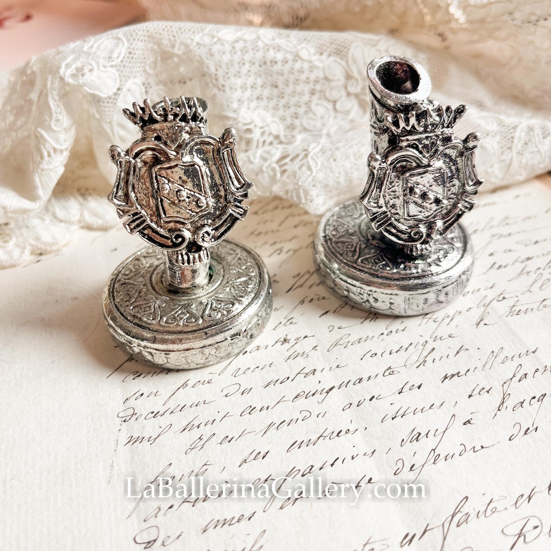 Italian Baroque Relief Pen Stand Quill Holder Feather Pen Shield Emblem ...