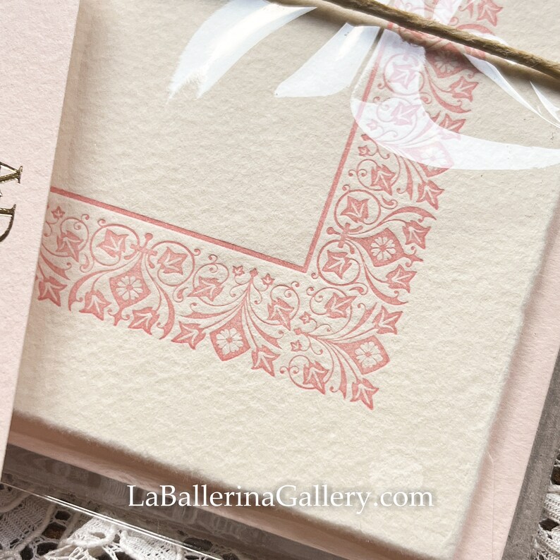 Italian Sheets and Envelopes 6 Letter Paper Card Set Pink Florentine ...