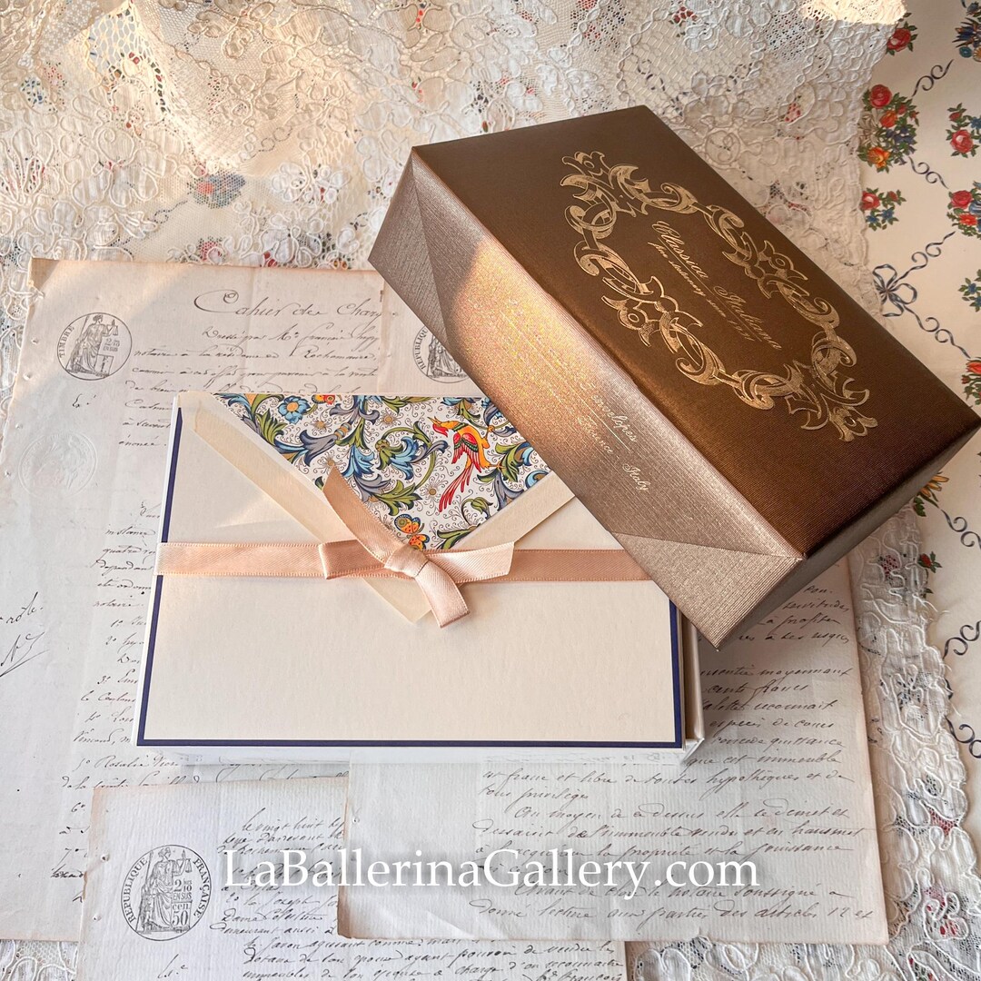 Italian Sheets Card and Envelopes 25 Set Letter Paper Box Florentine ...