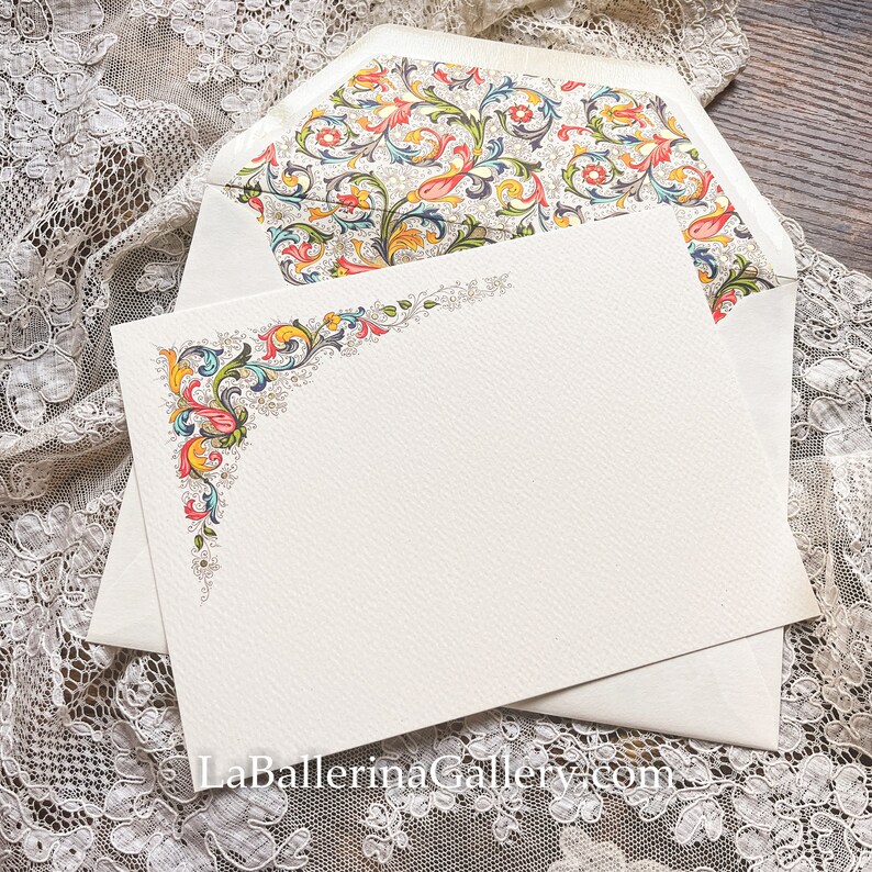 Italian Sheet and Envelope Letter Paper Cards Florentine Traditional ...
