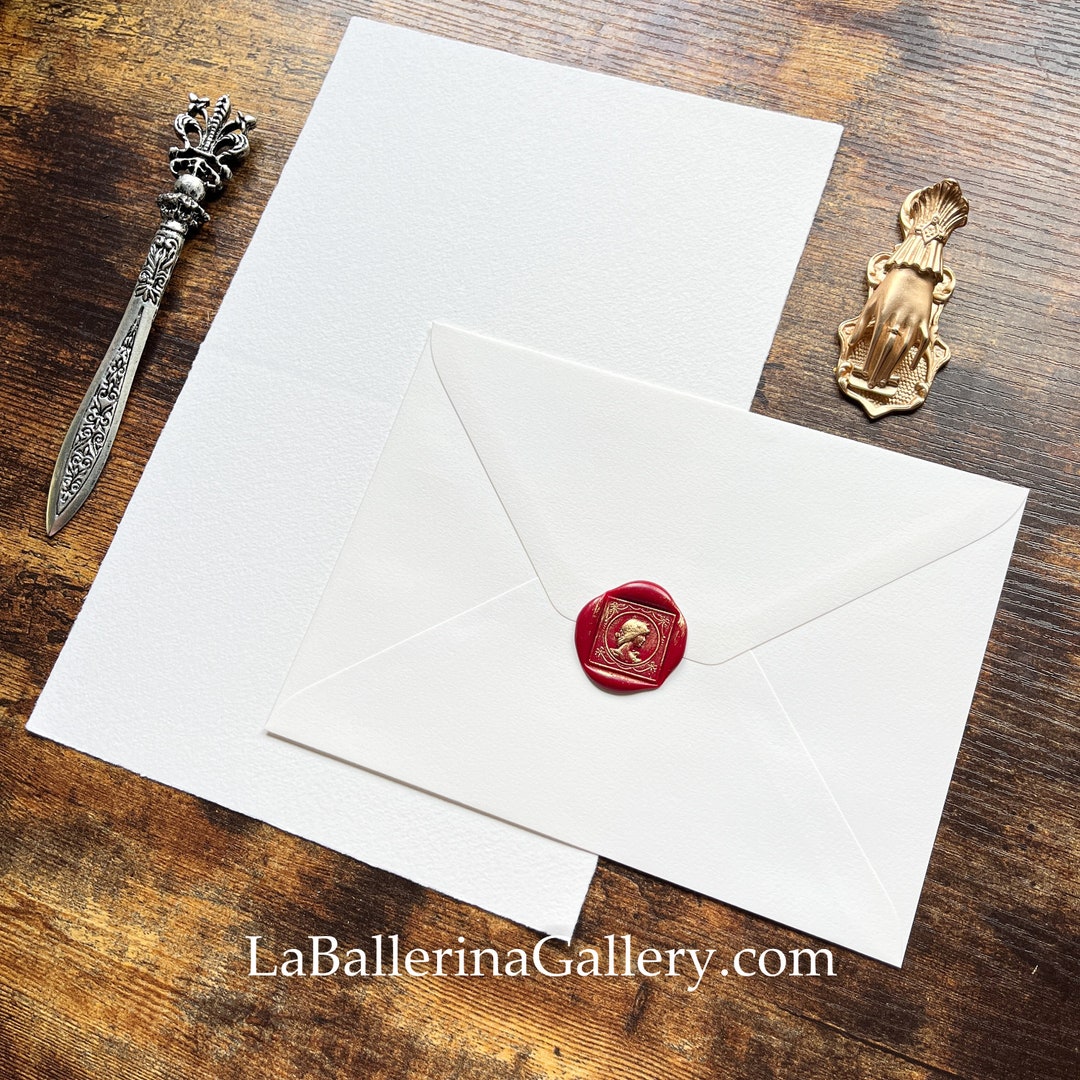 Italian Sheet and Envelope Letter Paper Deckle Edge Cards With Deckle ...