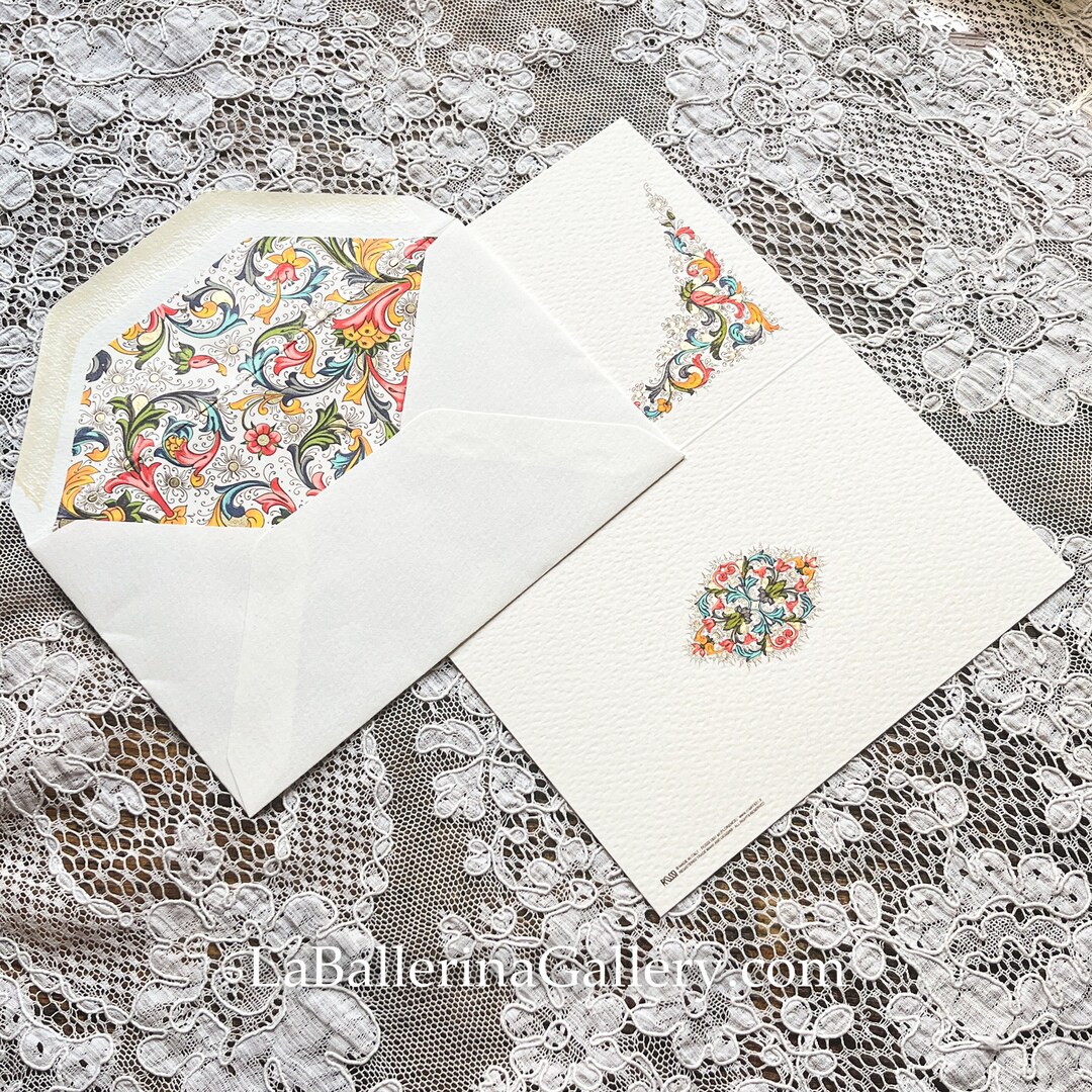 Italian Sheet and Envelope Letter Paper Cards Florentine Traditional ...