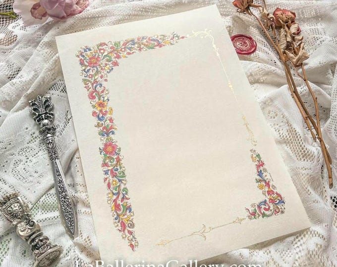 Italian Parchment Paper Certificate Diploma Print Old Florentine ...