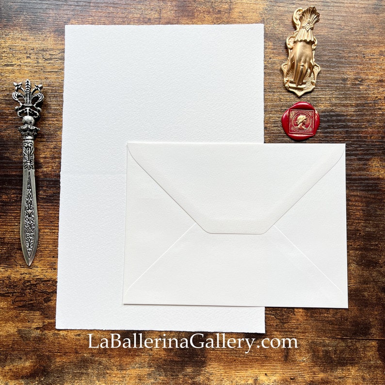 Italian Sheet and Envelope Letter Paper Deckle Edge Cards With Deckle ...