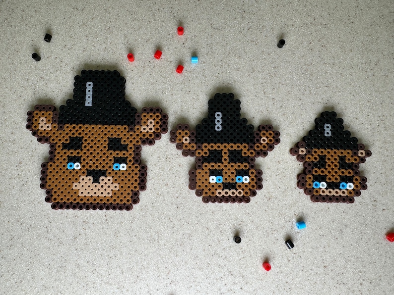 Perler Bead FNAF five Nights at Freddys Characters, Freddy & Foxy ...