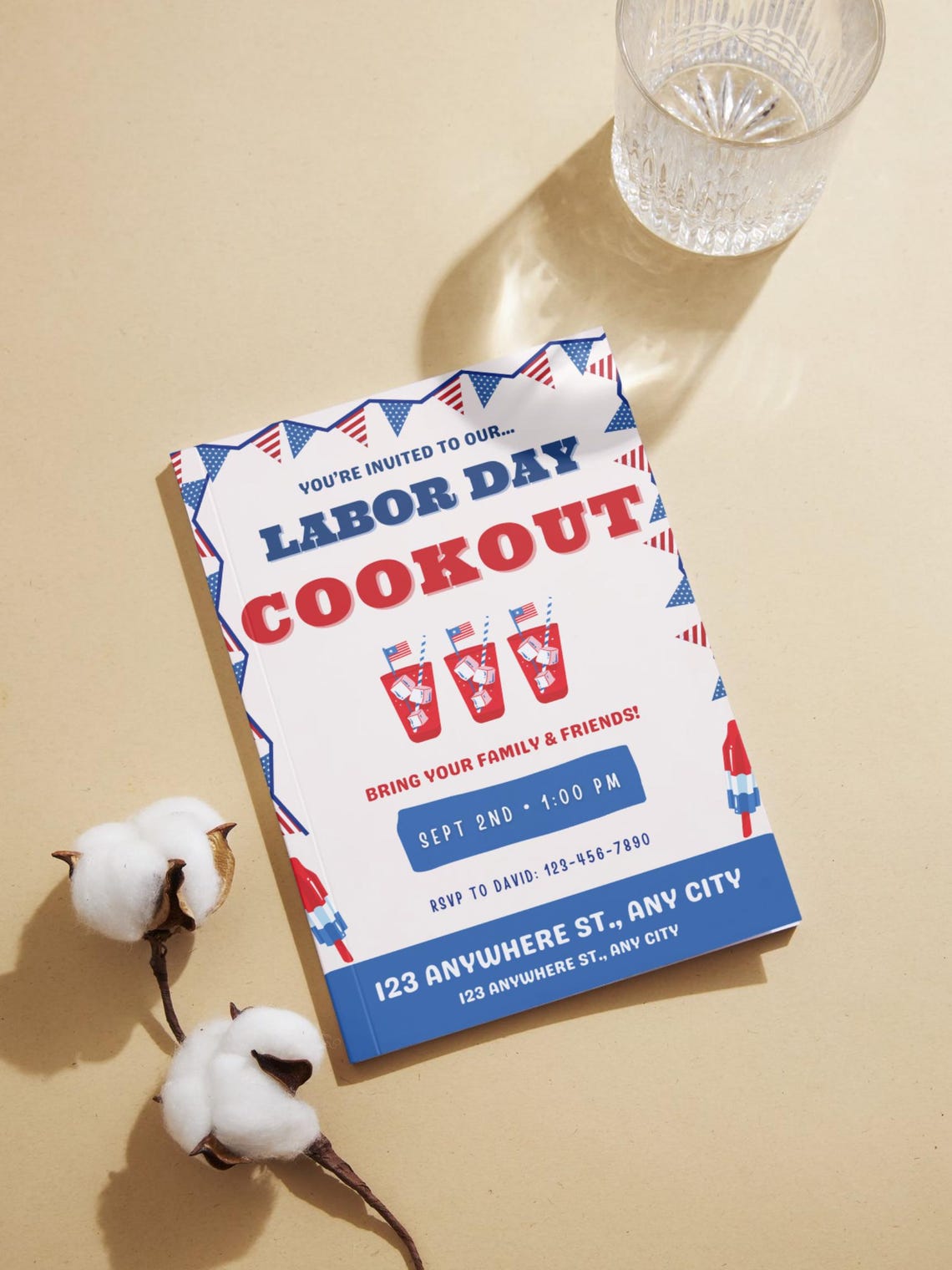 EDITABLE Labor Day Cookout BBQ Sign Canva Template Simple Easy ...
