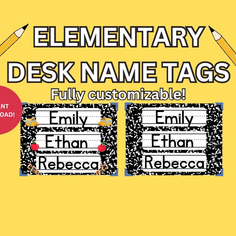 Printable Name Tags for School Bus - Etsy