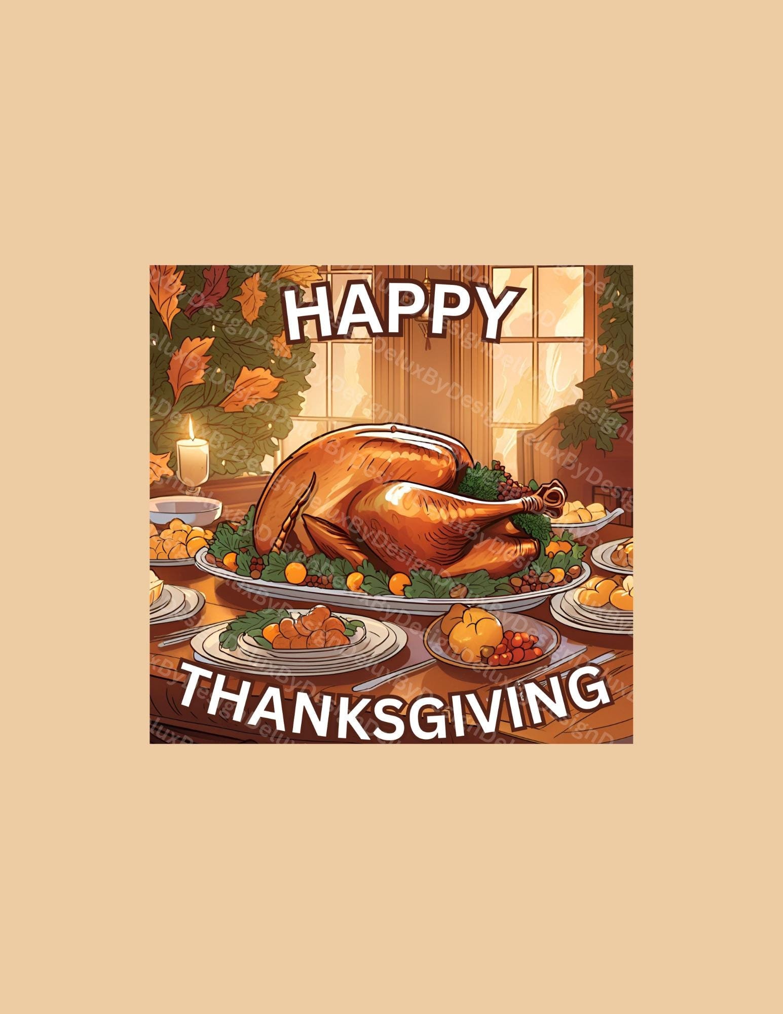 Happy Thanksgiving PNG, Printable Instant Downloadable Cute Decoration ...