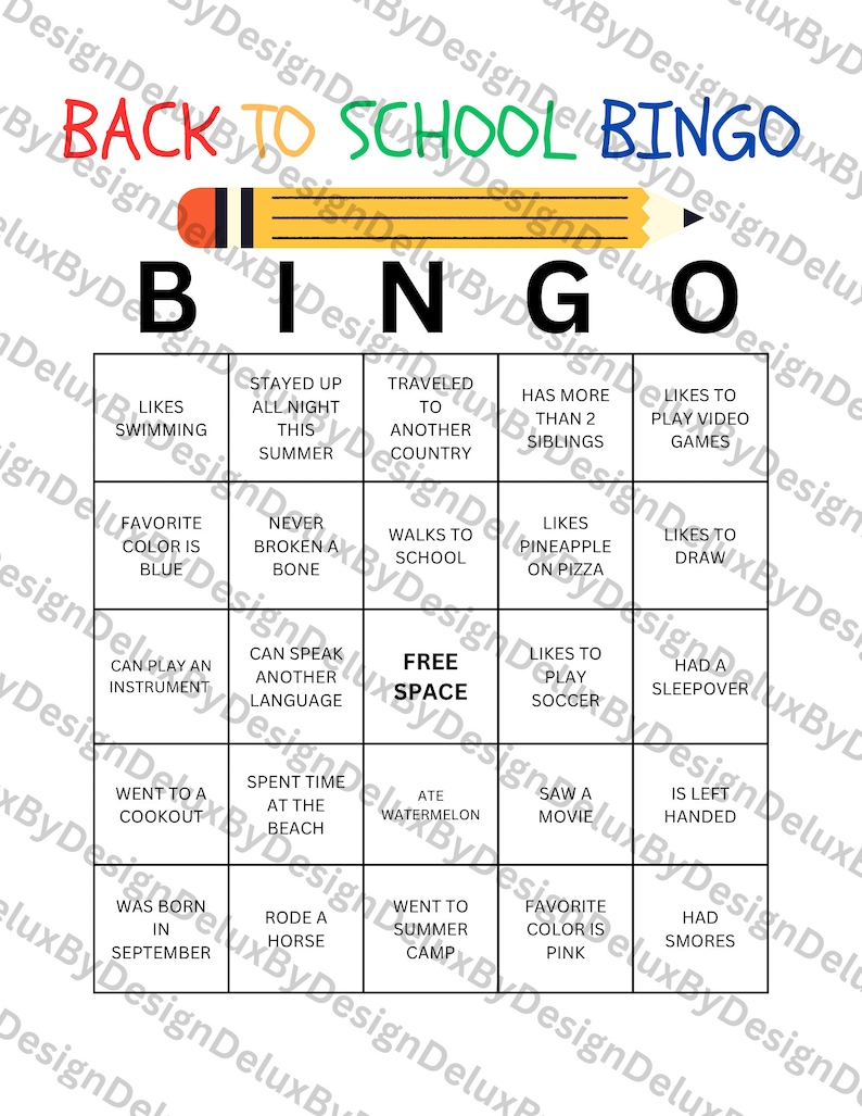 Back to School Bingo Game | First Day Ice Breaker for Elementary and ...