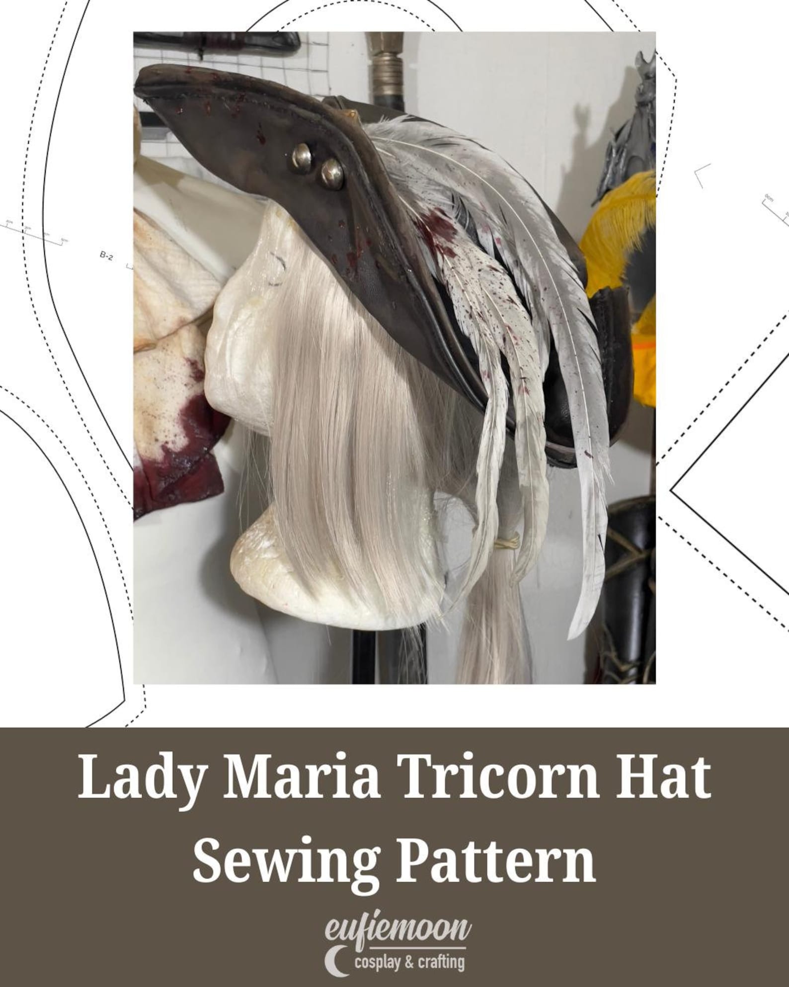 Bloodborne Lady Maria Tricorn Hat Pirate Cosplay Sewing Pattern Digital ...