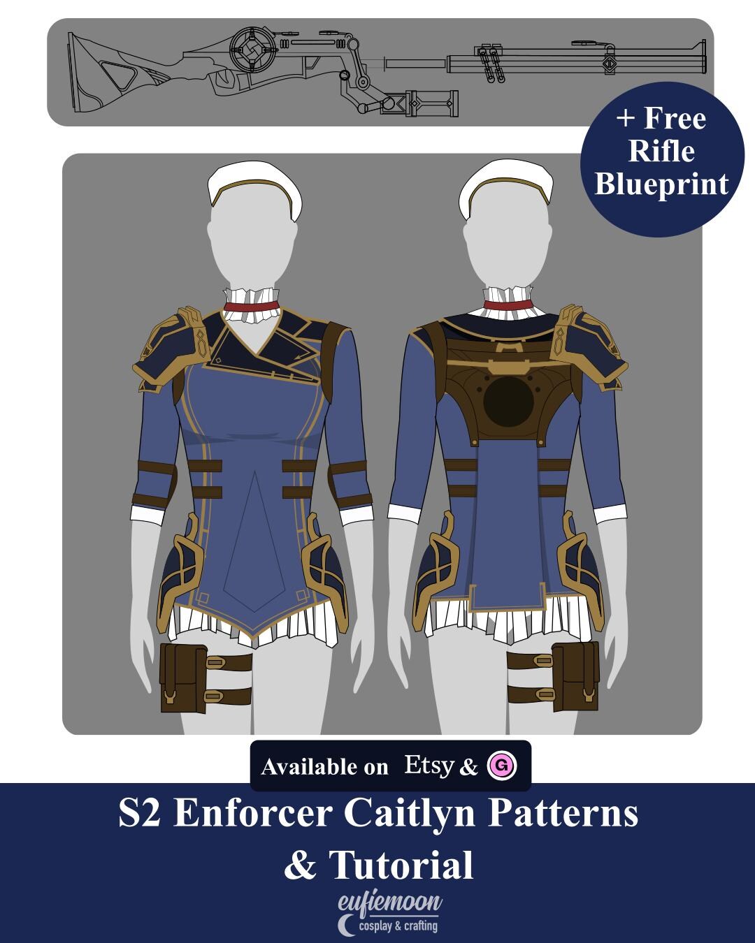 Arcane Season 2 Enforcer Uniform Caitlyn Kiramman Cosplay Pattern ...